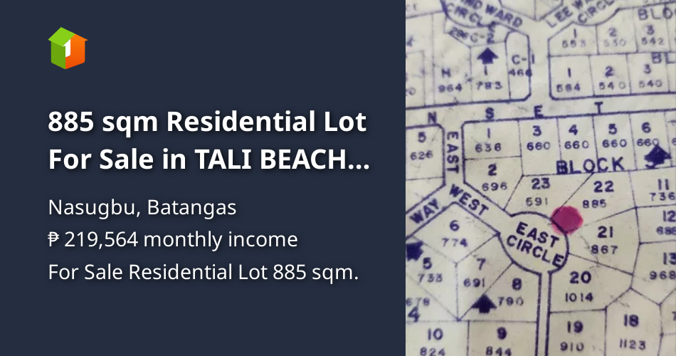 885 sqm Residential Lot For Sale in TALI BEACH, Nasugbu Batangas [Lots ...