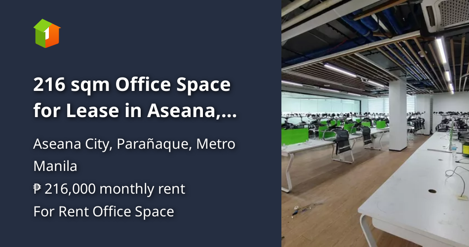 216 sqm Office Space for Lease in Aseana, Paranaque City [Commercial ...