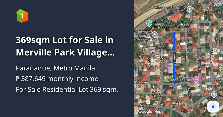 369sqm Lot for Sale in Merville Park Village Paranaque City [Lots 🚜 ...