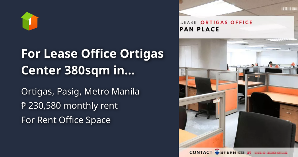 For Lease Office Ortigas Center 380sqm in Taipan Place, Pasig City ...