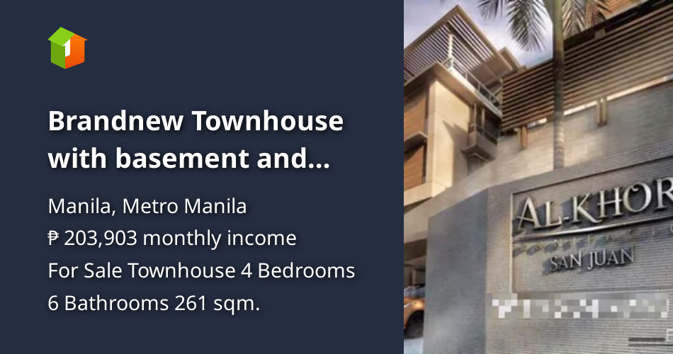 Brandnew Townhouse with basement and roofdeck For Sale in San Juan ...