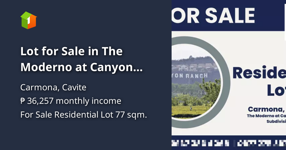 Lot for Sale in The Moderno at Canyon Ranch, Carmona, Cavite [Lots 🚜 ...