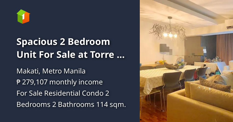 Spacious 2 Bedroom Unit For Sale at Torre • Salcedo Legaspi Village ...