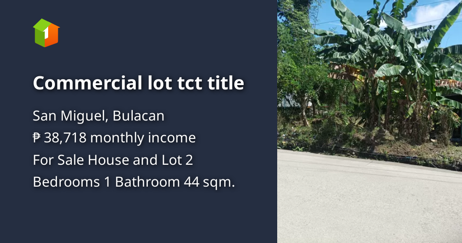 Commercial lot tct title [Houses and Lots 🏘️] (May 2025) in San Miguel ...