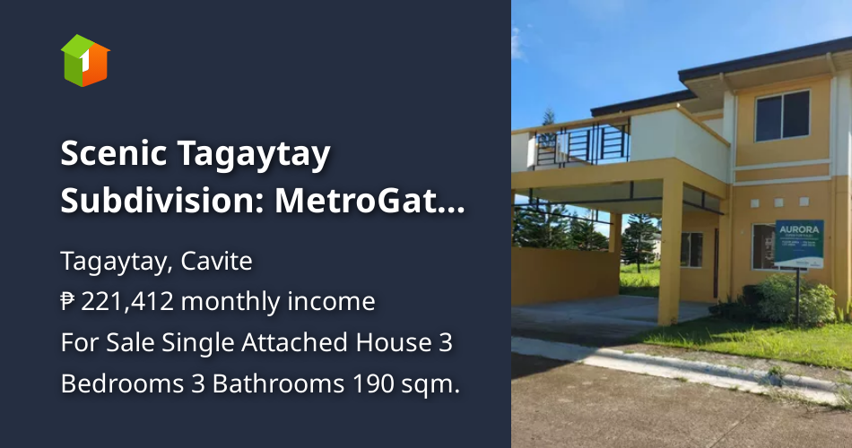 Scenic Tagaytay Subdivision: MetroGate Estates with House and Lot ...