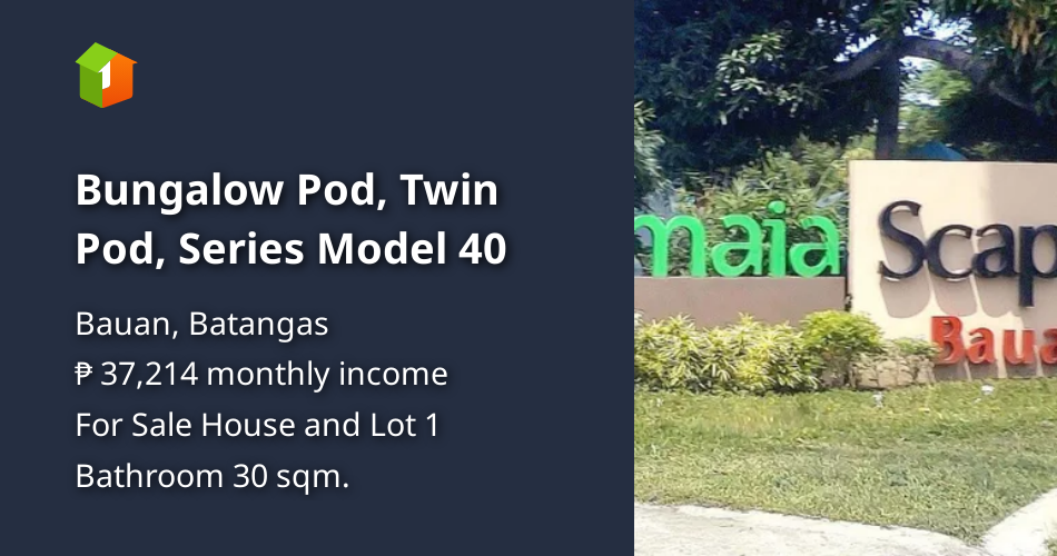 Bungalow Pod, Twin Pod, Series Model 40 [Houses and Lots 🏘️] (October ...