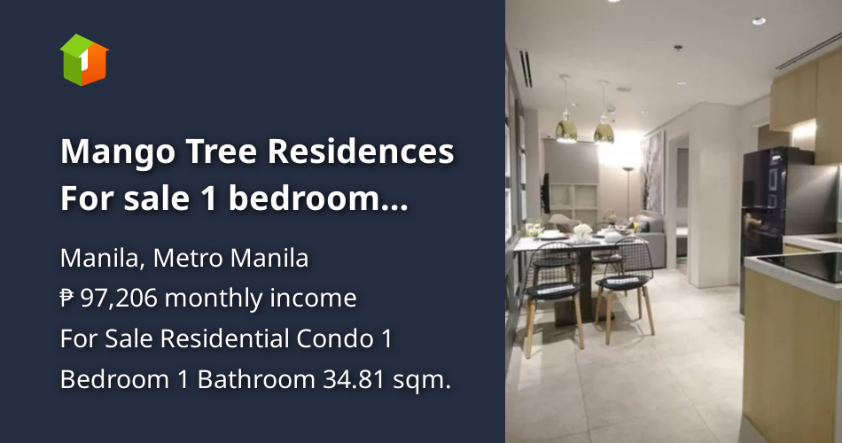 Mango Tree Residences For sale 1 bedroom ready for occupancy ...