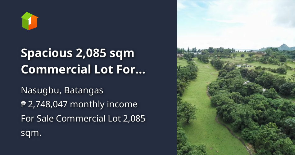 Spacious 2,085 sqm Commercial Lot For Sale in Nasugbu Batangas [Lots 🚜 ...