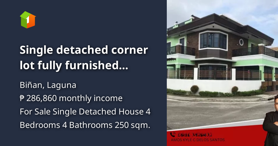 Single detached corner lot fully furnished house and lot for sale ...