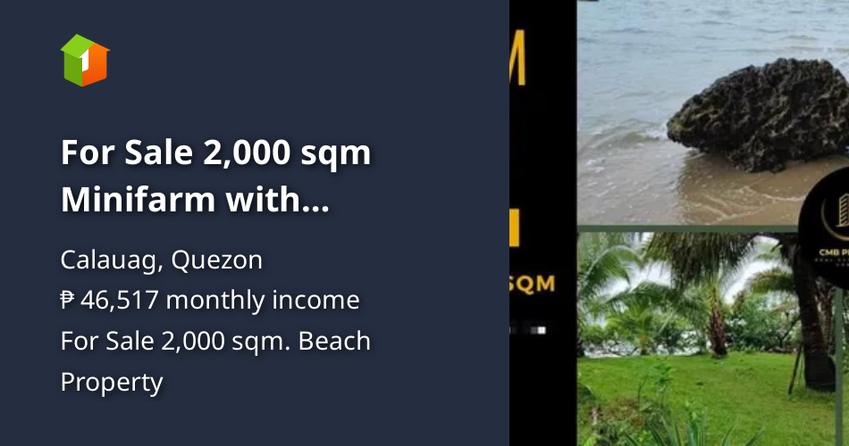 For Sale 2,000 sqm Minifarm with Beachfront in Calauag Quezon [Beach ...