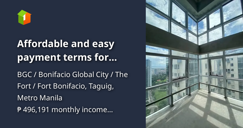 Affordable and easy payment terms for Penthouse Bare Unit in BGC ...