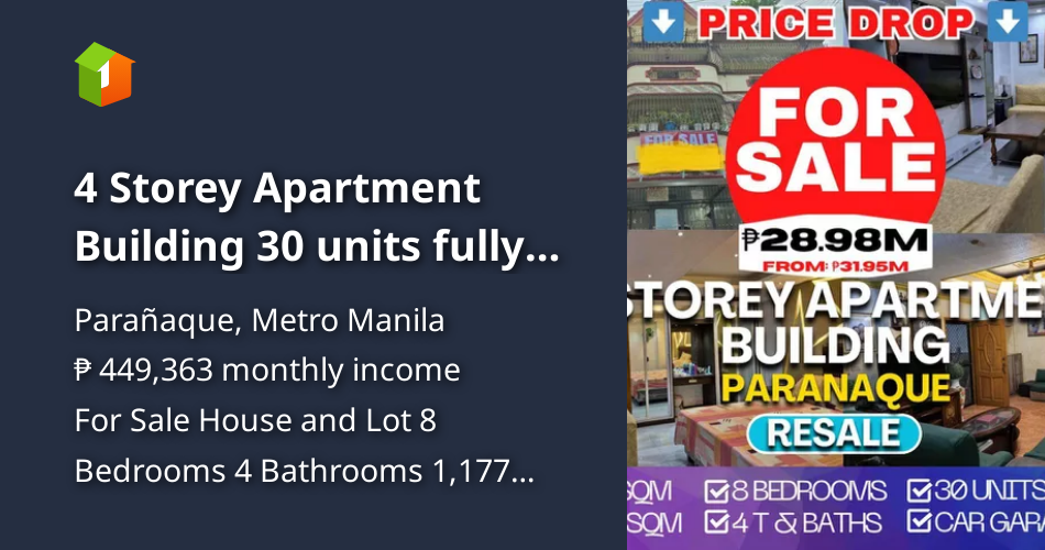 4 Storey Apartment Building 30 units fully rented for Sale in Paranaque ...