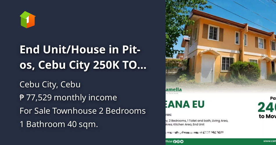 End Unit/House in Pit-os, Cebu City 250K TO MOVE-IN [Houses and Lots 🏘️ ...
