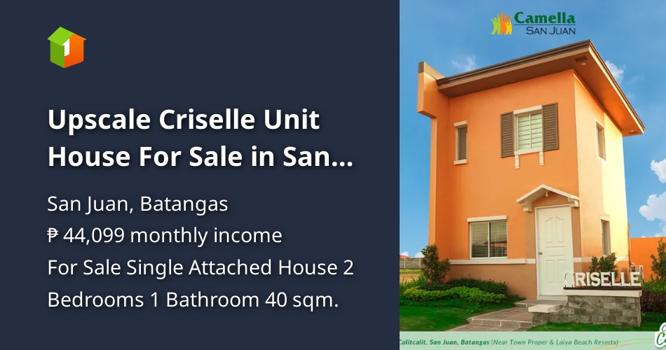 Upscale Criselle Unit House For Sale in San Juan Batangas [Houses and Lots 🏘️] (June 2025) in ...