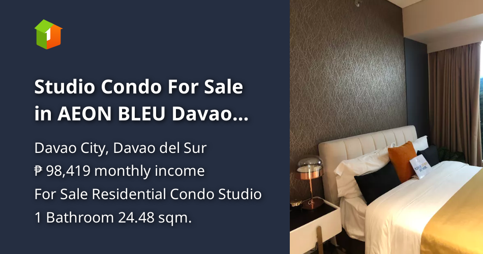 Studio Condo For Sale in AEON BLEU Davao City [Condos 🏙️] (June 2026 ...