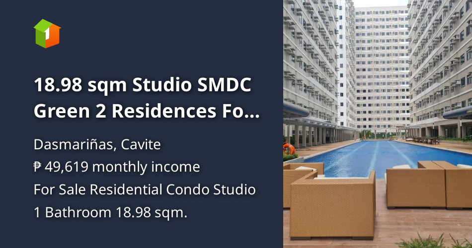 18.98 sqm Studio SMDC Green 2 Residences For Sale in Dasmarinas Cavite ...