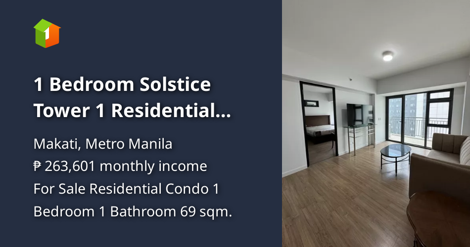 1 Bedroom Solstice Tower 1 Residential Condo by Alveo For Sale in ...