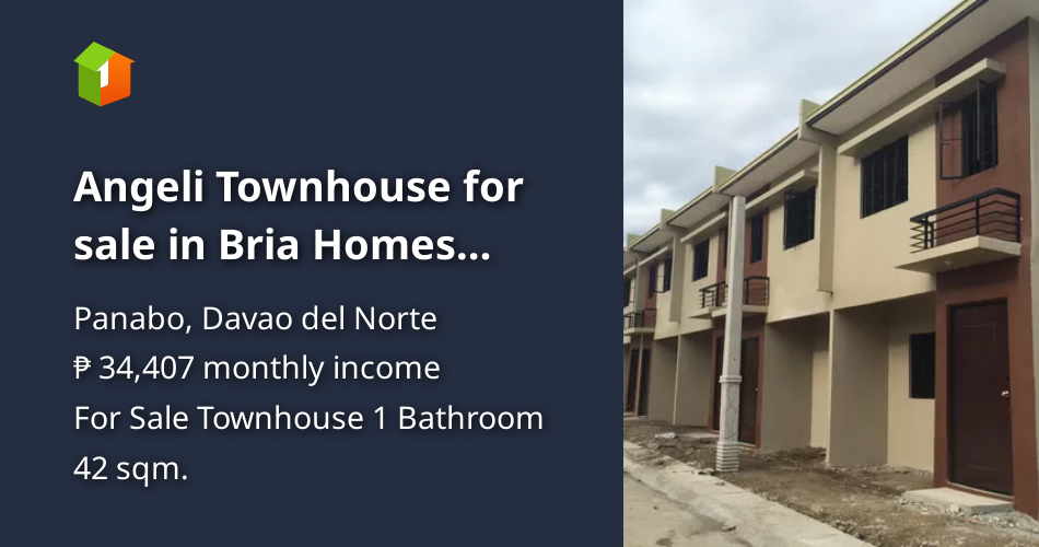 Angeli Townhouse for sale in Bria Homes Panabo [Houses and Lots 🏘️ ...