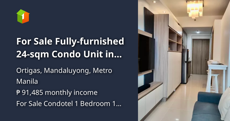 For Sale Fully-furnished 24-sqm Condo Unit in Mandaluyong Along EDSA ...