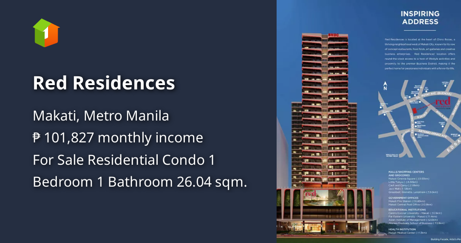 Red Residences [Condos 🏙️] (June 2025) in Makati, Metro Manila for sale