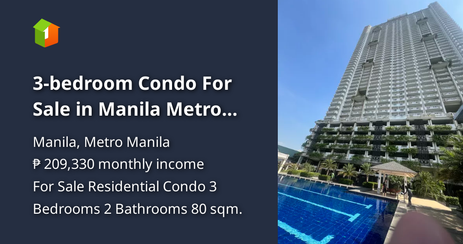 3-bedroom Condo For Sale in Manila Metro torre de manila [Condos 🏙️ ...