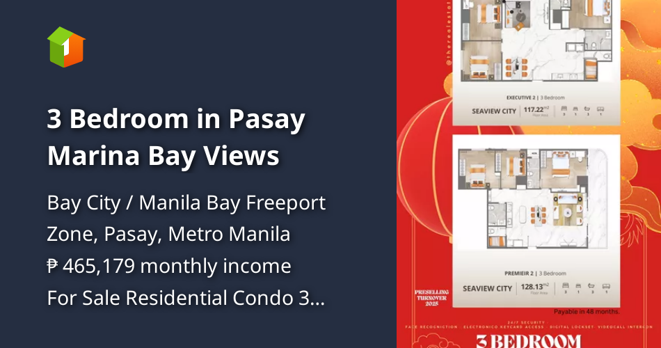 3 Bedroom in Pasay Marina Bay Views [Condos 🏙️] (December 2023) in Bay ...