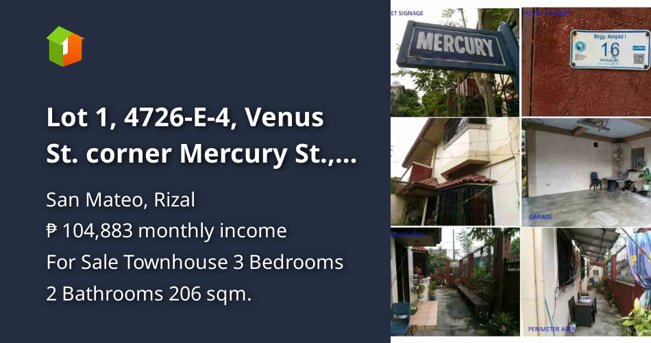 Lot 1, 4726-E-4, Venus St. corner Mercury St., Santa Maria Subdivision ...