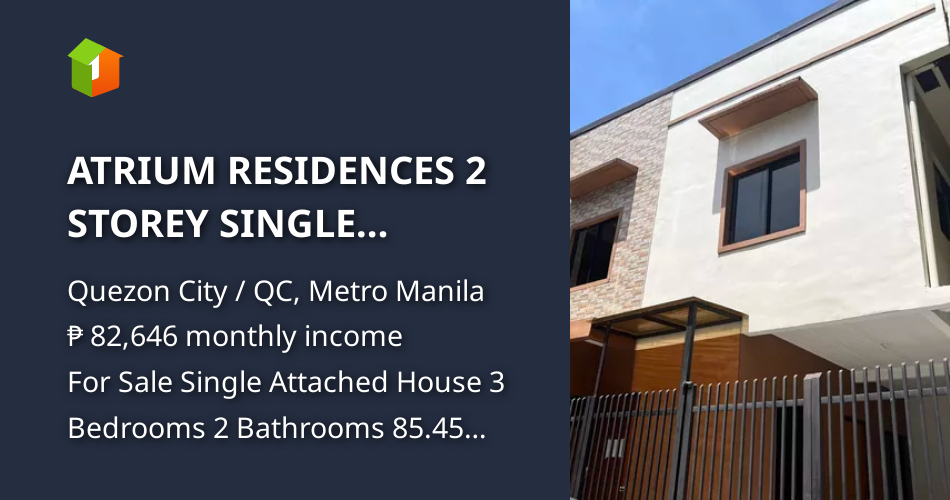 ATRIUM RESIDENCES 2 STOREY SINGLE ATTACHED UNIT HOUSE AND LOT FOR SALE ...