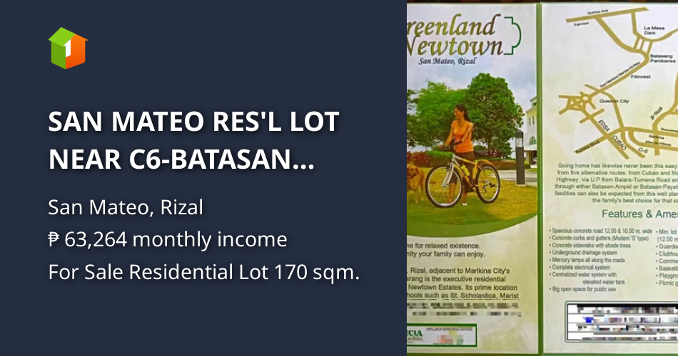 SAN MATEO RES'L LOT NEAR C6-BATASAN ROAD, QC 170 SQM UP [Lots 🚜 ...