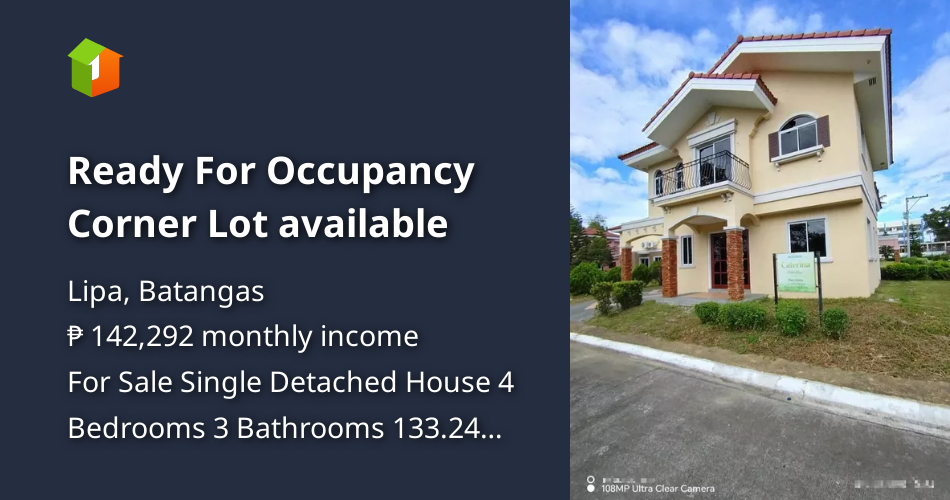 Ready For Occupancy Corner Lot available [Houses and Lots 🏘️] (July ...