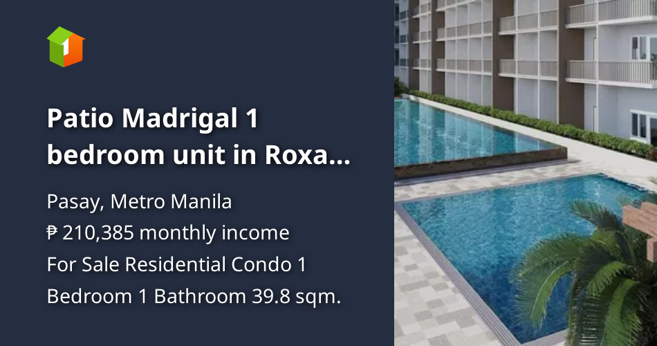 Patio Madrigal 1 bedroom unit in Roxas Boulevard,Pasay City [Condo 🏙️ ...