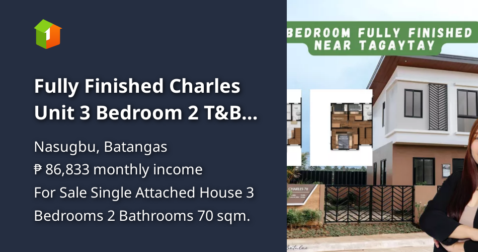 Fully Finished Charles Unit 3 Bedroom 2 T&B near Tagaytay [Houses and ...