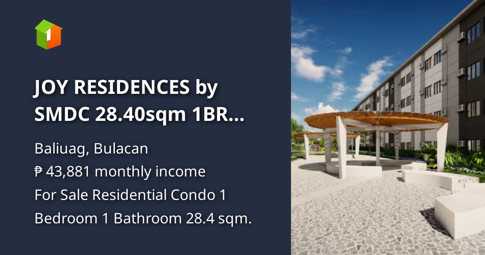 JOY RESIDENCES by SMDC 28.40sqm 1BR Rent to Own in Baliuag Bulacan [Condos 🏙️] (April 2023) in ...
