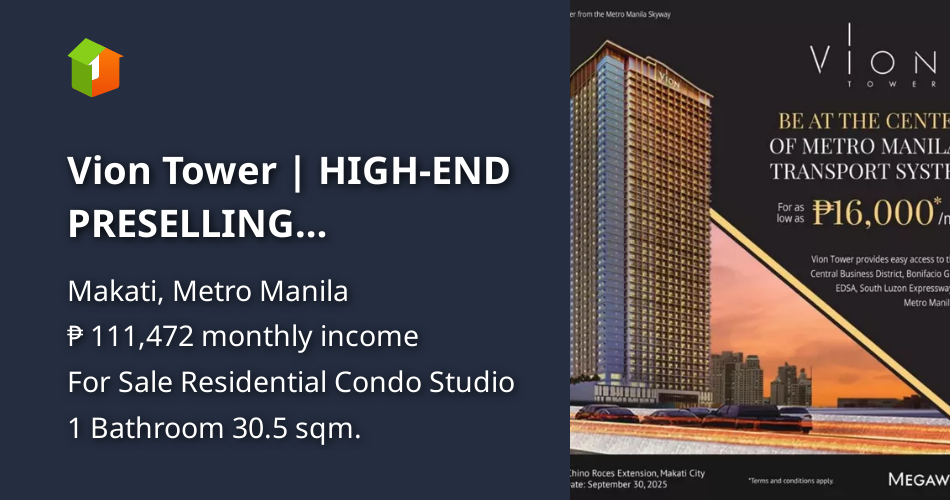 Vion Tower | HIGH-END PRESELLING RESIDENTIAL CONDOMINIUM [Condos 🏙️ ...
