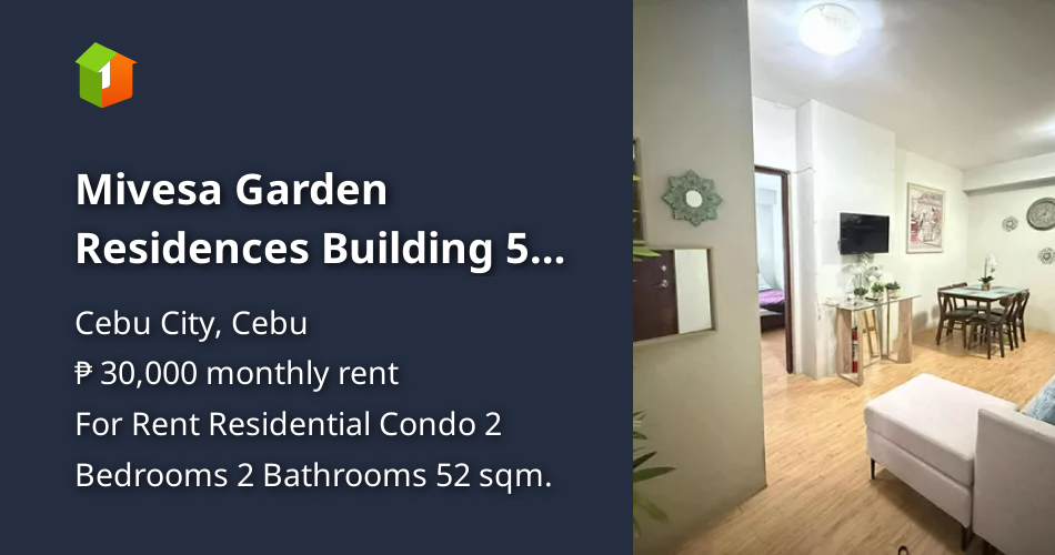 Mivesa Garden Residences Building 5 2BR Corner 52sqm Balcony [Condos 🏙️ ...