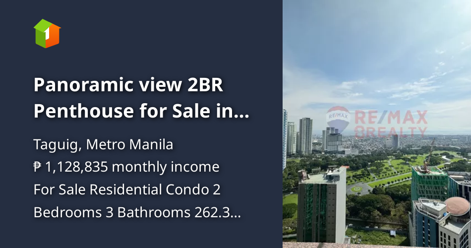 Panoramic view 2BR Penthouse for Sale in Regent Parkway BGC [Condos 🏙️ ...
