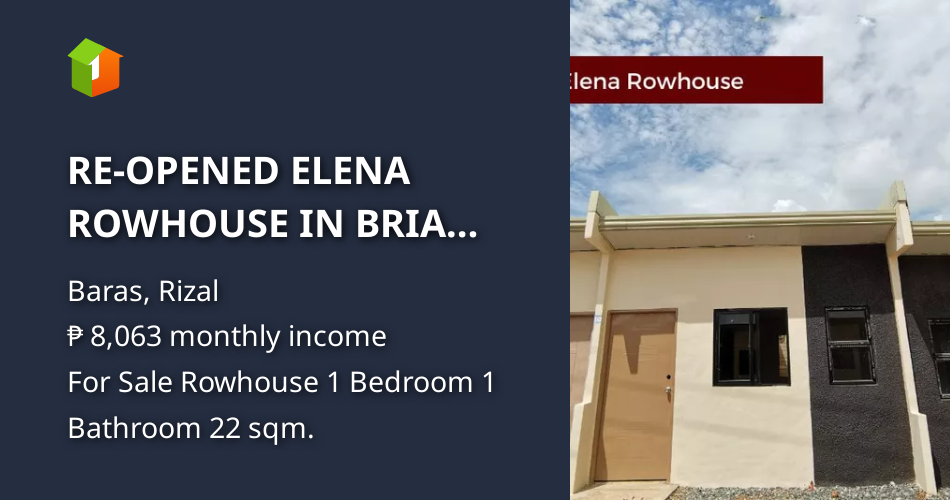 RE-OPENED ELENA ROWHOUSE IN BRIA HOMES BARAS PHASE 2 [Houses and Lots 🏘 ...