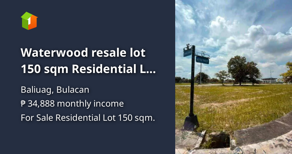 Waterwood resale lot 150 sqm Residential Lot For Sale in Baliuag ...