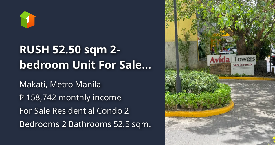RUSH 52.50 sqm 2-bedroom Unit For Sale in Avida Tower San Lorenzo ...