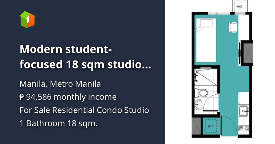 Modern student-focused 18 sqm studio condo unit in Manila's University ...