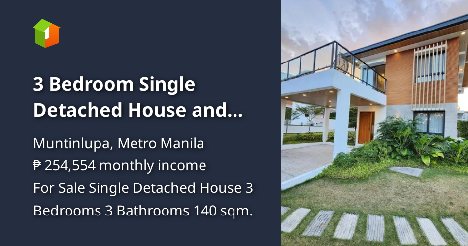 3 Bedroom Single Detached House and Lot for Sale in Muntinlupa City ...