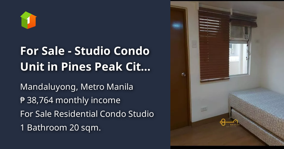 For Sale - Studio Condo Unit in Pines Peak City Land [Condos 🏙️ ...