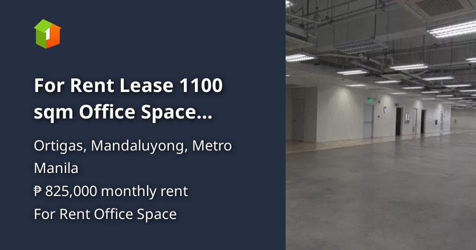 For Rent Lease 1100 sqm Office Space Mandaluyong City Manila ...