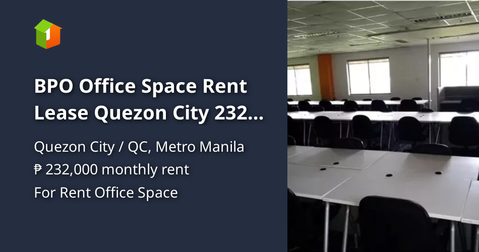 BPO Office Space Rent Lease Quezon City 232 sqm Manila [Commercial ...