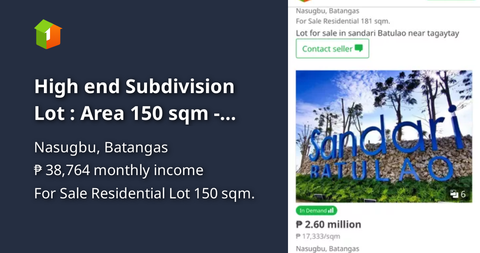 High end Subdivision Lot : Area 150 sqm - Clean Title, [Lots 🚜] (June ...