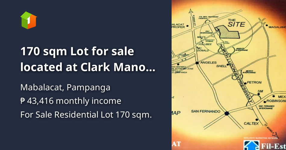 170 sqm Lot for sale located at Clark Manor Residential Estate [Lots 🚜 ...