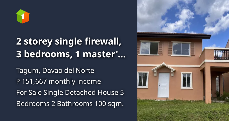 2 storey single firewall, 3 bedrooms, 1 master's bedroom, 1 extra room ...