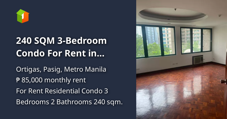 240 SQM 3-Bedroom Condo For Rent in • Tower 2000 [Condos 🏙️] (March ...