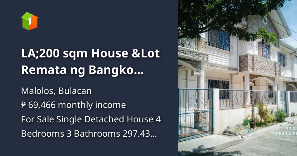 LA;200 sqm House &Lot Remata ng Bangko RUFINA GOLDEN VILLAGE BULACAN ...