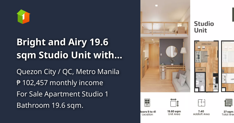 Bright and Airy 19.6 sqm Studio Unit with Loft at My Enso Loft by PH1 ...